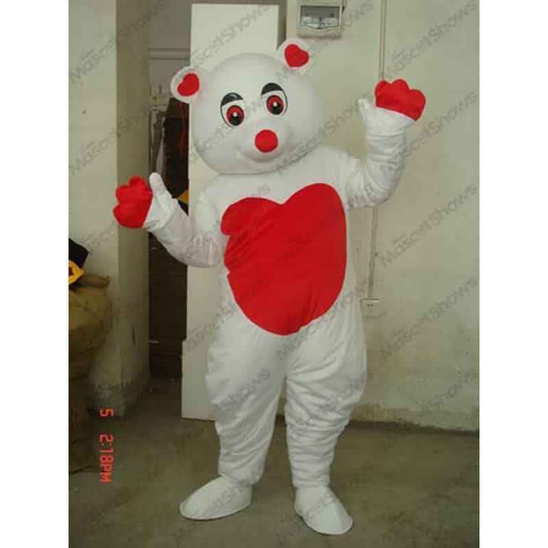 Love white bear mascot costume - Mascotshows