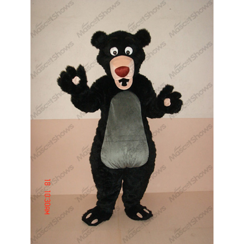 Luxury Long Hair Black Bear Mascot Costume Cosplay Party Fancy Dress ...