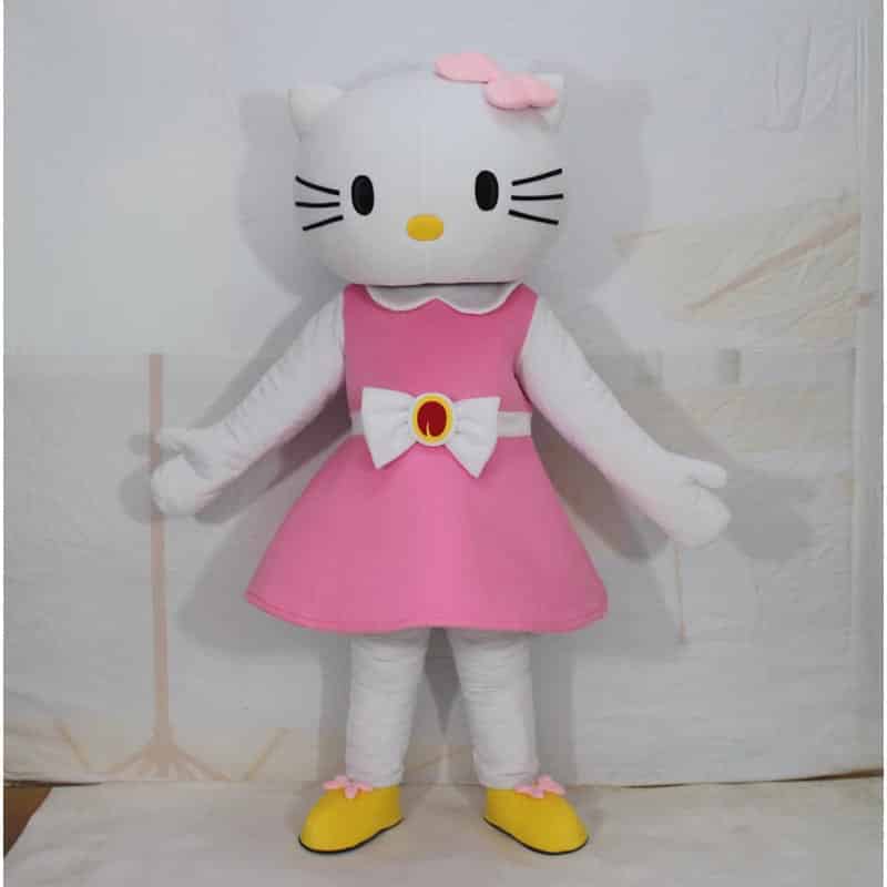 Hello Kitty Mascot Costume Pink Dress for Halloween Party - Mascotshows